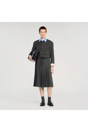 Sandro Rhinestone Embellished Trench Coat