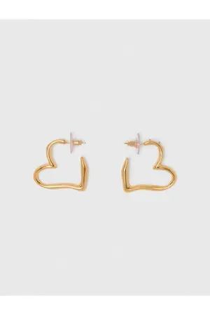 Maje Plated Heart Hoop Earrings - Gold