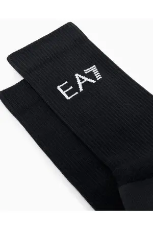 EA7 Stretch-cotton Blend Socks - Black
