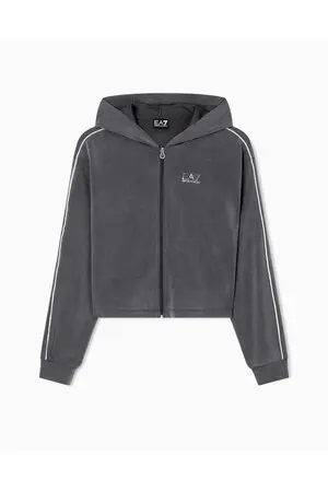 EA7 Precious Stretch-modal Interlock Zip-up Sweatshirt