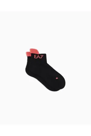 EA7 Tennis Pro Cotton-blend Ankle Socks - Black