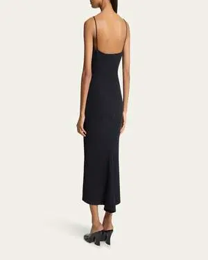 Givenchy Square-neck Sleeveless Midi Dress - Dark Red