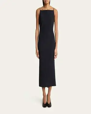 Givenchy Square-neck Sleeveless Midi Dress - Dark Red