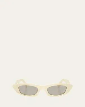 Prada Acetate Oval Sunglasses Light Brown