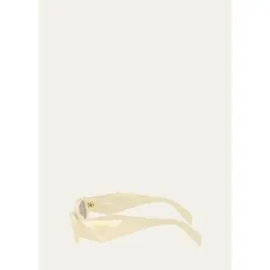 Prada Acetate Oval Sunglasses - White Brown