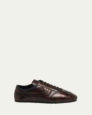 Dries Van Noten Dustin Snake-embossed Leather Sneakers