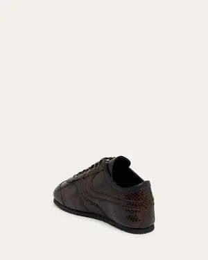 Dries Van Noten Dustin Snake-embossed Leather Sneakers