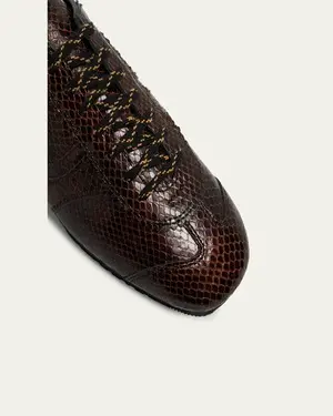 Dries Van Noten Dustin Snake-embossed Leather Sneakers