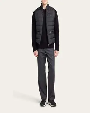 Moncler Treompan Nylon Down Puffer Vest - Black