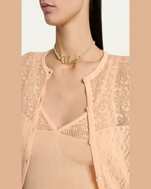 Chloé Embroidered Pointelle Cotton Combo Top