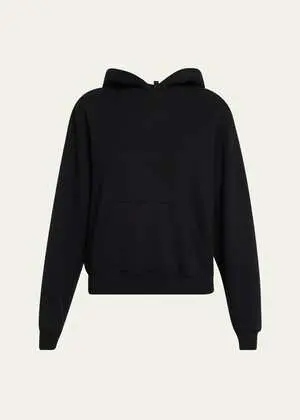 SKIMS Cotton Fleece Hooded Pullover - Onyx