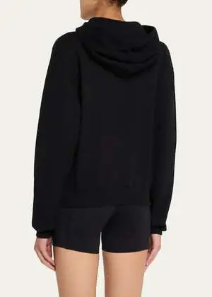 SKIMS Cotton Fleece Hooded Pullover - Onyx