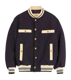 Valentino Garavani Bouclé Bomber Jacket - Blue
