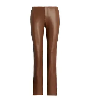 Ralph Lauren Lamb Leather Trousers - Beige