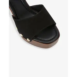 Carvela Festa Heeled Suede Sandals - Black
