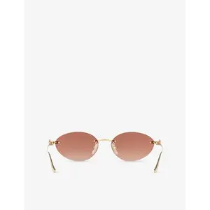 CARTIER Oval-frame Metal Sunglasses