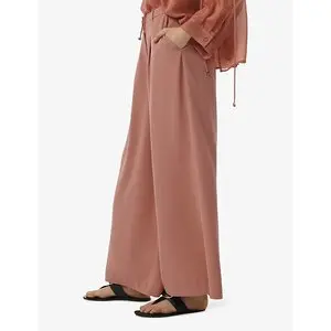 LEEM Pleated Wide-leg High-rise Trousers