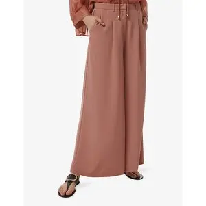LEEM Pleated Wide-leg High-rise Trousers