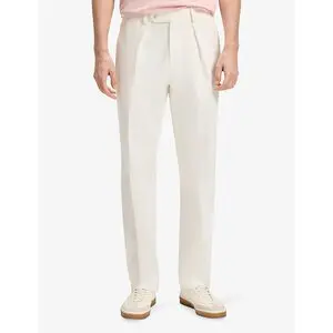 BOSS Beckham X Tailored Straight-leg Stretch-cotton Trousers - White