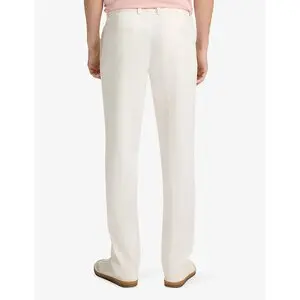 BOSS Beckham X Tailored Straight-leg Stretch-cotton Trousers - White