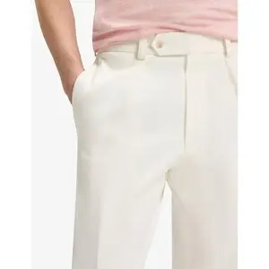 BOSS Beckham X Tailored Straight-leg Stretch-cotton Trousers - White