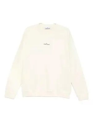 Stone Island Logo-print Cotton Sweatshirt - Neutrals