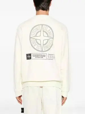 Stone Island Logo-print Cotton Sweatshirt - Neutrals