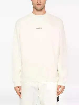 Stone Island Logo-print Cotton Sweatshirt - Neutrals