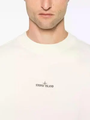 Stone Island Logo-print Cotton Sweatshirt - Neutrals