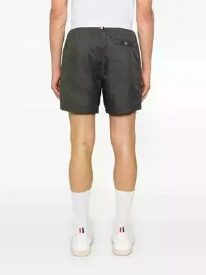 Thom Browne Ripstop Shorts With Logo Waistband