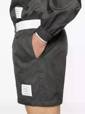 Thom Browne Ripstop Shorts With Logo Waistband