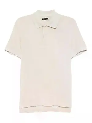 TOM FORD Towelling Polo Shirt - Neutrals