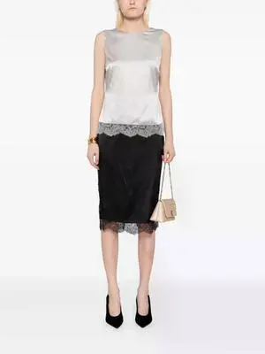 TOM FORD Lace-trimmed Sleeveless Top - Silver