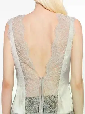 TOM FORD Lace-trimmed Sleeveless Top - Silver