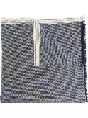 Brunello Cucinelli Fringed Cashmere Scarf - Blue