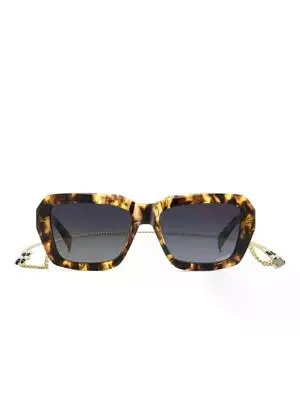 Missoni Square-frame Sunglasses With Chain Detail - Brown