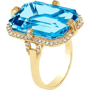 Goshwara Gossip Emerald Cut Ring - Pale Blue