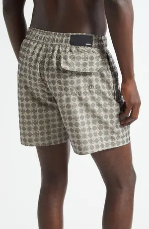 Amiri Quad Monogram Print Swim Trunks
