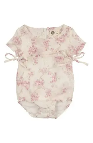 MANIÈRE Floral Tie Romper - Pink Rose