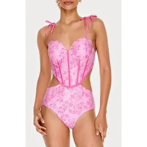 JESSIE ZHAO NEW YORK Bloom One-Piece Swimsuit Pink