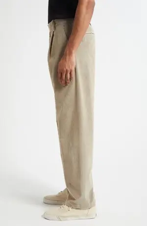 THE ELDER STATESMAN Pleated Corduroy Trousers