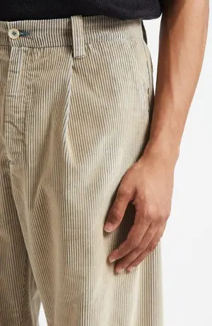 THE ELDER STATESMAN Pleated Corduroy Trousers