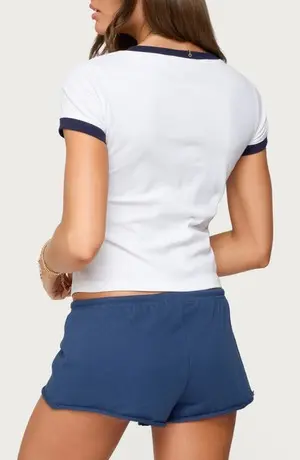 EDIKTED Santa Monica V-neck T-shirt - White