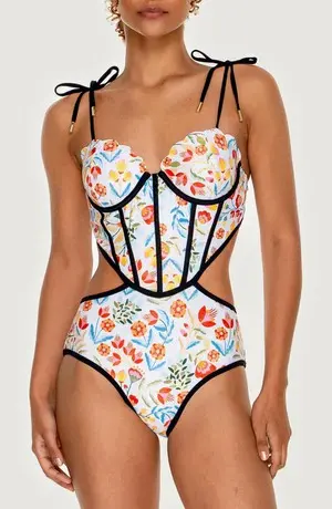 JESSIE ZHAO NEW YORK Bloom One-piece Swimsuit - White