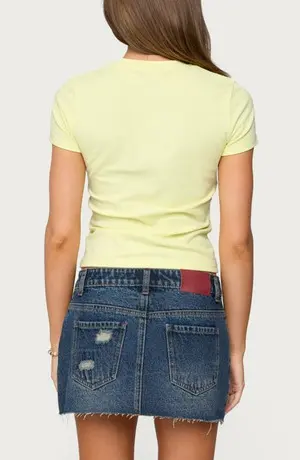 EDIKTED Daylily Baby Tee - Yellow