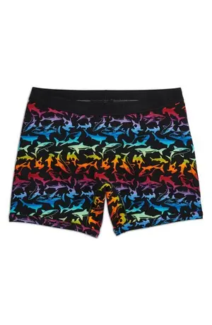 TOMBOYX 6-inch No Fly Boxer Briefs Shark Frenzy