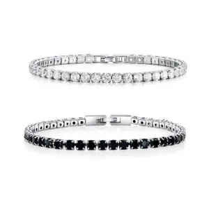 DONATELLO GIAN 2-pack 'name's Tennis Bracelets - Silver