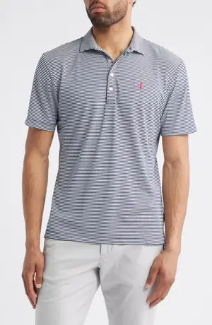 Johnnie-o Dru Stripe Performance Polo - Navy