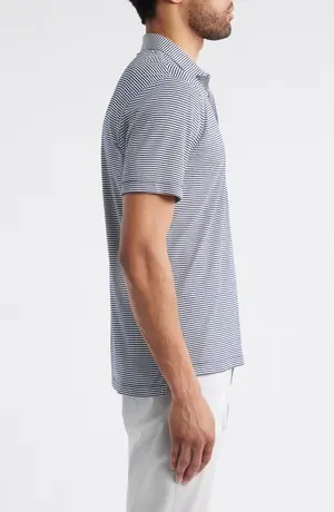 Johnnie-o Dru Stripe Performance Polo - Navy