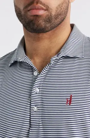 Johnnie-o Dru Stripe Performance Polo - Navy